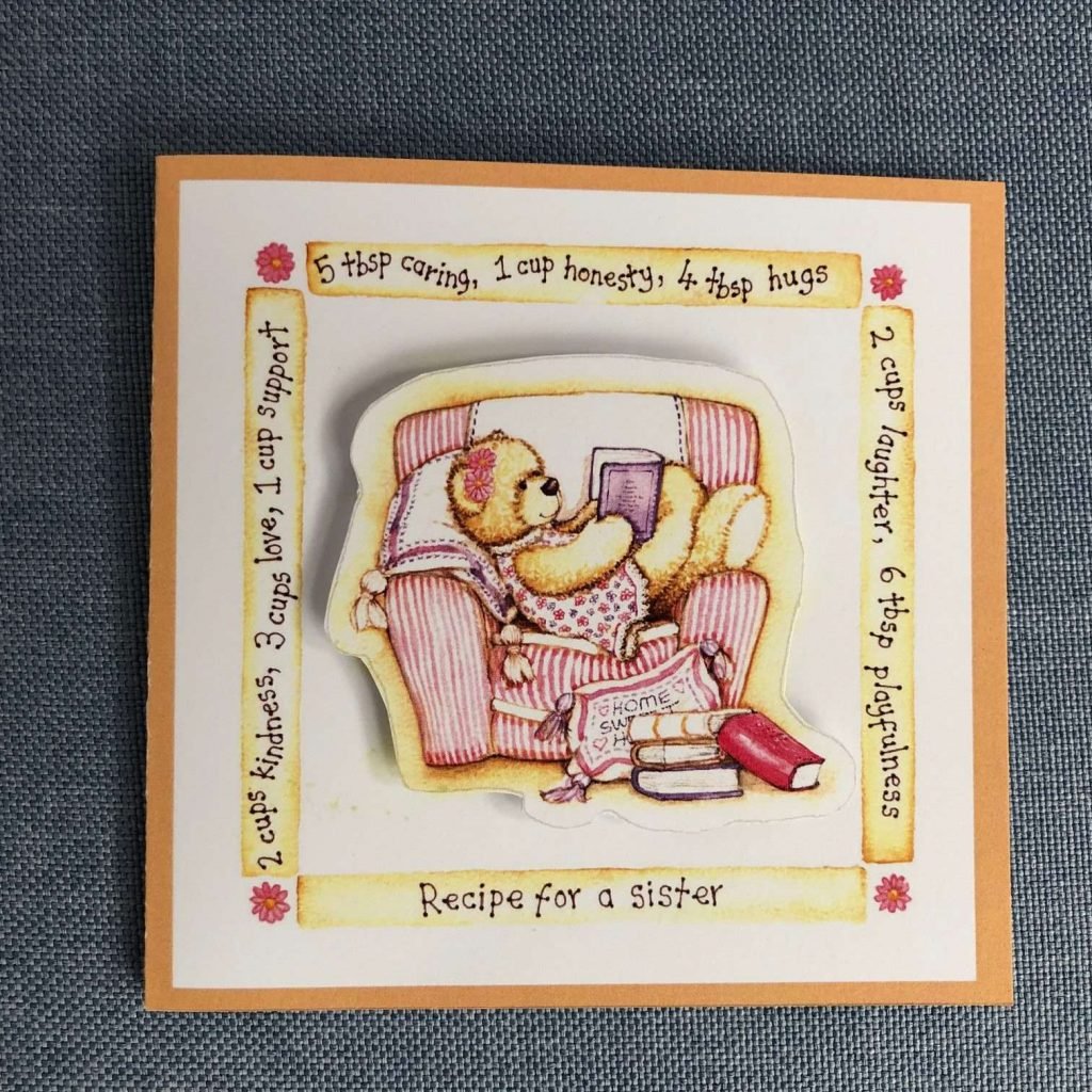 Card - Birthday - Recipe for a Sister - Rose Tree Crafts